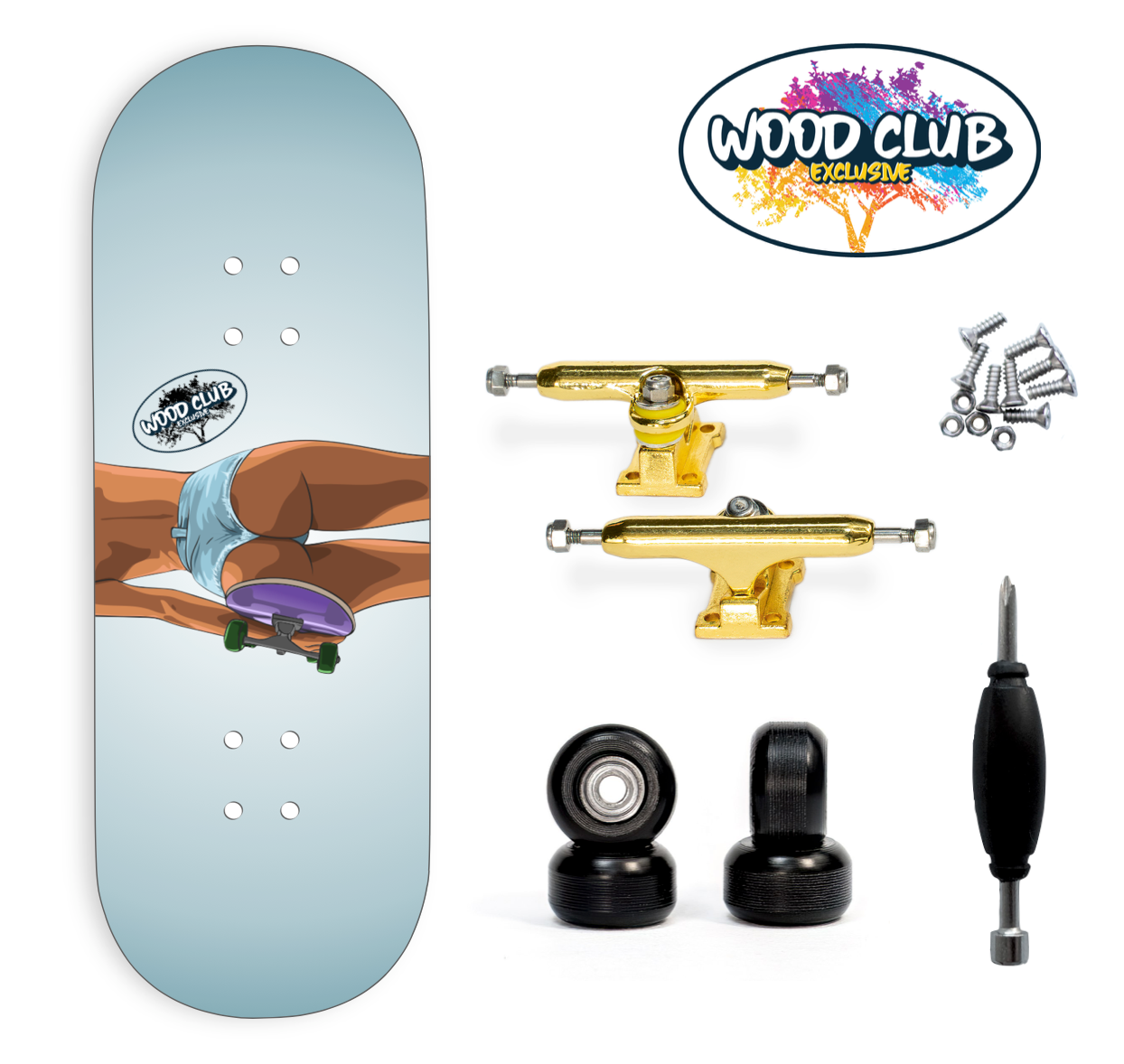 WoodClub EXCLUSIVE Fingerboard 32mm - "GIRL" – WoodClub Shop