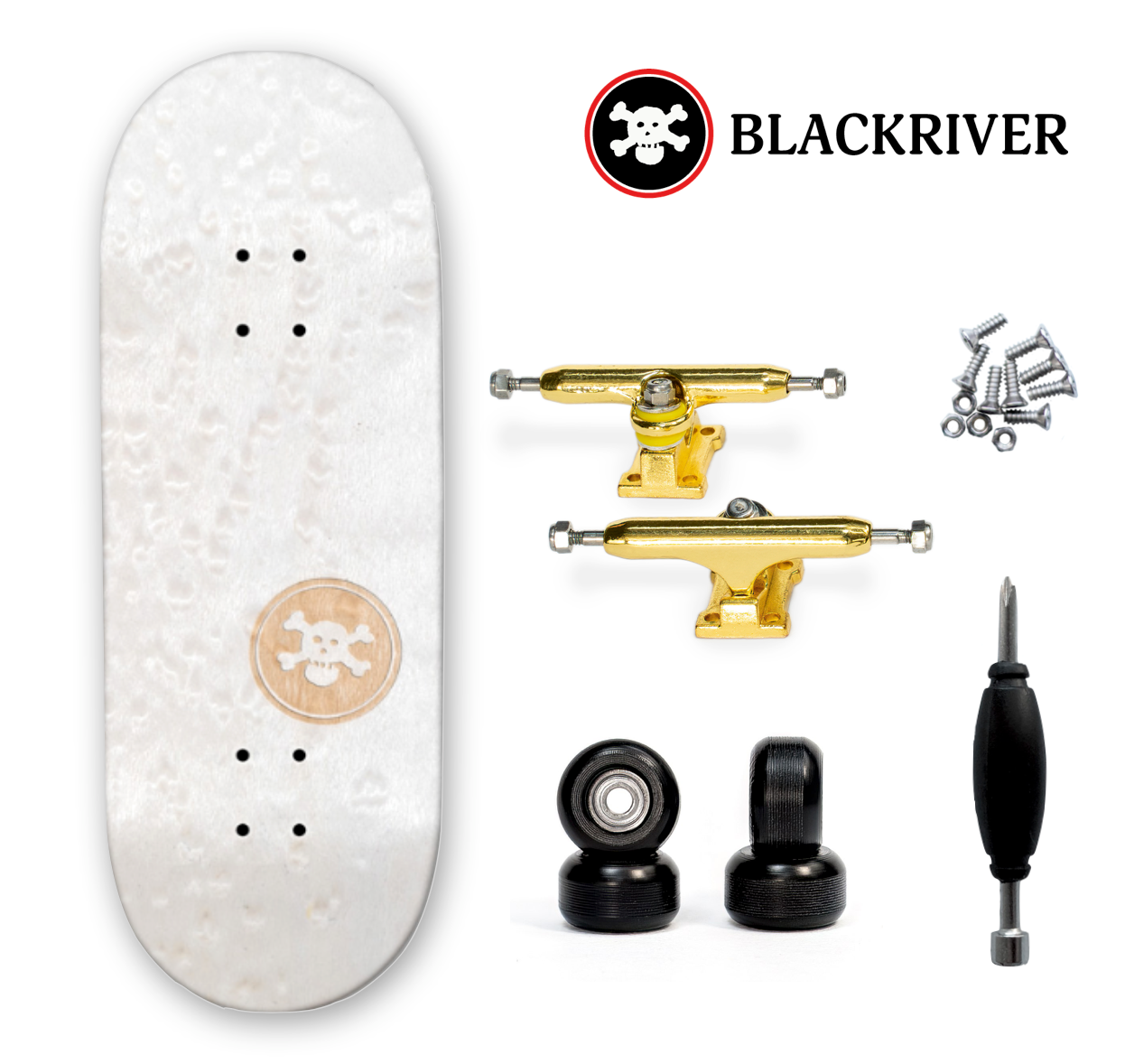 Blackriver Fingerboard 33.3mm - "BR Mini Logo" X-Wide White – WoodClub Shop