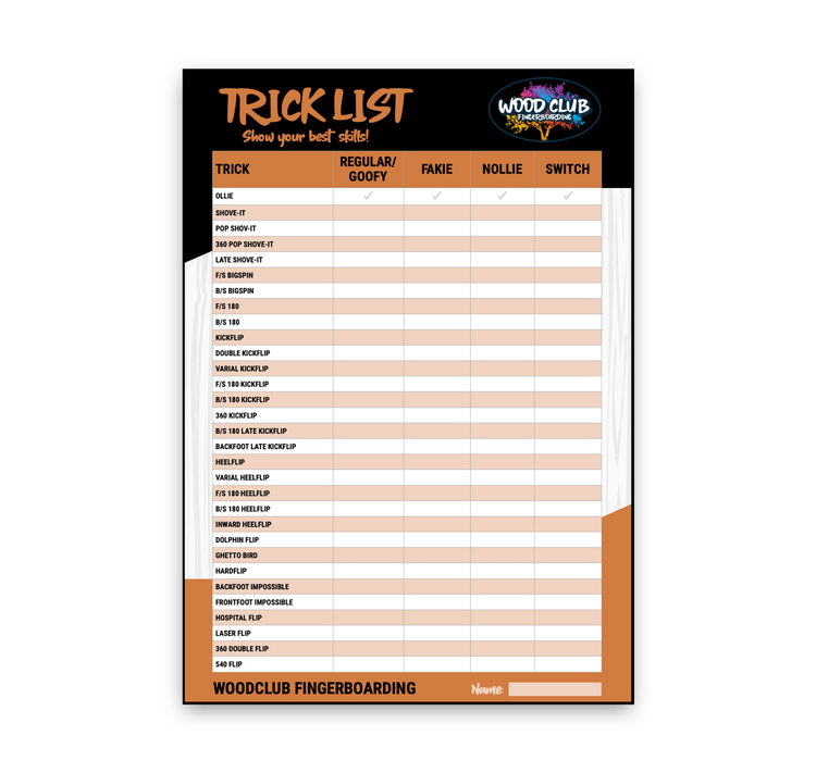 Trick List – WoodClub Shop